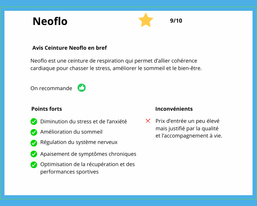 Neoflo Avis : Ceinture anti-stress et cohérence cardiaque - PERFORM'ENSEMBLE